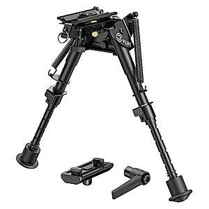 CVLIFE 6-9 Inches Carbon Fiber Rifle Bipod, Pivot Tilting Bipods for Rifles with Adapter Compatible with Mlok Swivel Bipod for Hunting and Shooting