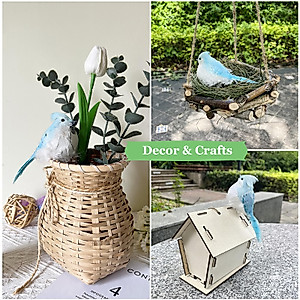 LWINGFLYER 6pcs Realistic Blue Jay Birds Clip on Ornaments Artificial Feathered Birds for Christmas Tree Decoration Wreaths Craft