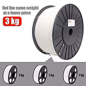 RepRapper White PLA Filament for 3D Printer & 3D Pen 1.75mm (+- 0.03mm) 6.6lb (3kg)