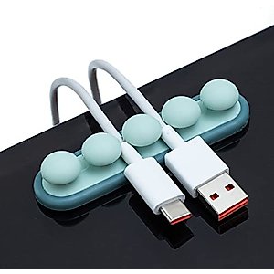 HIWOFASI Cord Holder 2 Pack Cable Organizer Management Wire Clips Self Adhesive for Desk USB Charging Mouse Cable Power PC Wire Nightstand Office Home 4 Slot