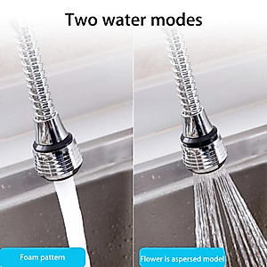 Silver Faucet Sprayer Extension, Faucet Extension Tube, 360 Degree Rotation Faucet Extender, Sink Tap Extension Tube, Water Saving for Sink Tap Kitchen Bathroom Accessories，Faucet Parts