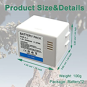 BORTENG Replacement Batteries for Arlo Pro/Pro 2(VMA4400) Camera, Rechargeable 7.2V 2440mAH 17.75WH Upgraded Batteries 2 Pack (for Pro/Pro 2)