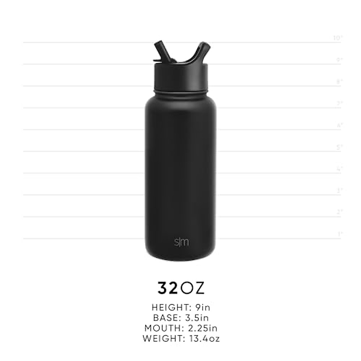 Simple Modern Disney Nightmare Before Christmas Water Bottle with Straw Lid Insulated Stainless Steel Metal Thermos | Gifts for Women Men Reusable Leak Proof Flask | Summit Collection | 32oz