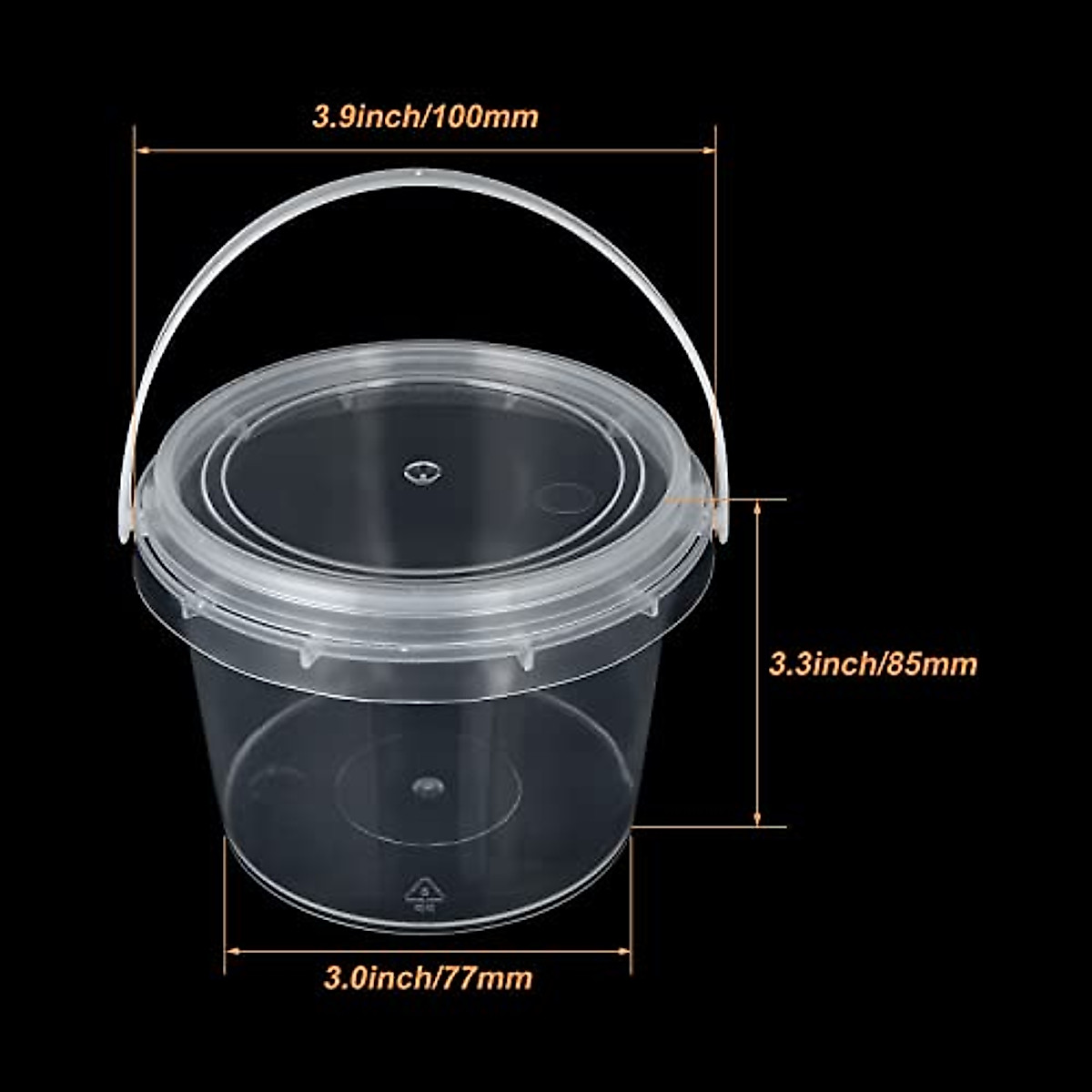 FVIEXE 50PCS Slime Containers with Lids 10oz, Plastic Clear Slime Storage Containers with Lids and Handles Small Toy Storage Case for DIY Slime Making Food Beauty Products