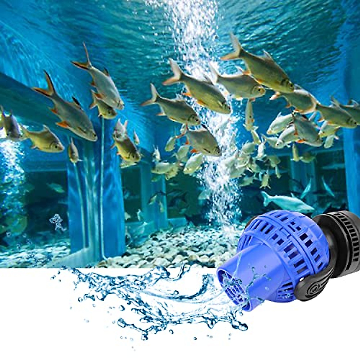 Flexzion Submersible Wave Maker 360 Degree Circulation Pump w/Magnetic Mount & Adjustable Flow Rate for Aquarium Fish Marine Coral Reef Tank Pools Fresh Salt Water -1600Gph