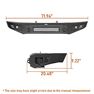 Hooke Road F150 Front Bumper, Full Width Steel Bumper w/LED Lights for Ford F-150 2009 2010 2011 2012 2013 2014 Pickup Truck (Excluding Raptor)