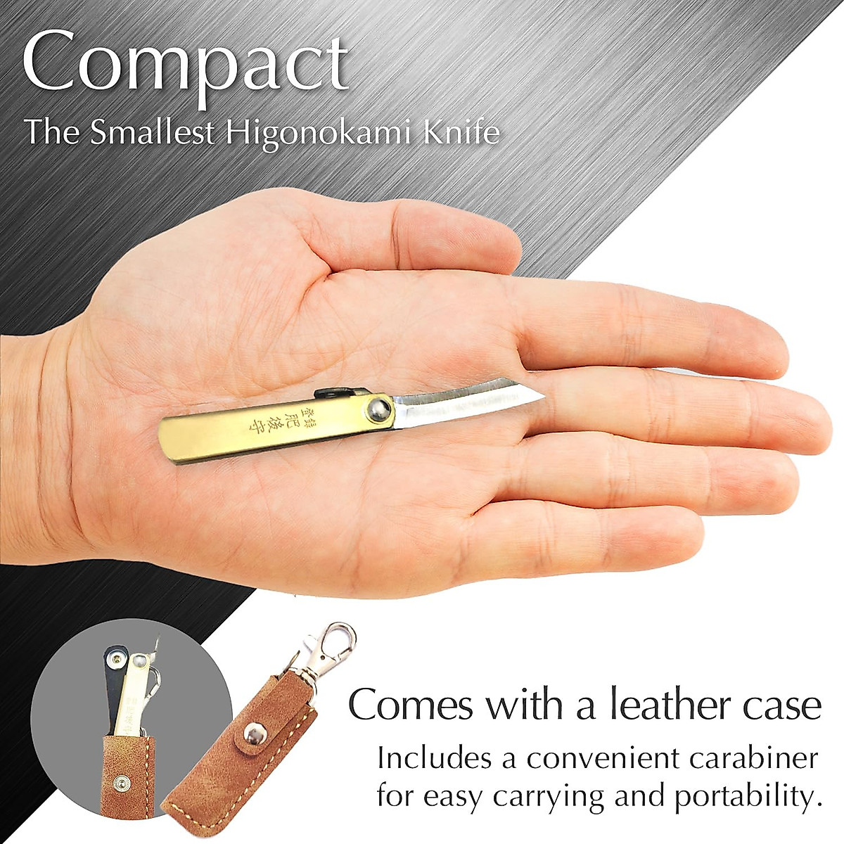 FieldSora Higonokami Mini Folding Pocket Knife Japanese Sanmai SK Steel Blade (Reddish brown)