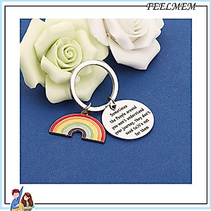 FEELMEM Gay Pride Gift LGBT Rainbow Keychain Sometimes The People Around You Won't Understand Your Journey They Don't Need To It's Not for Them LGBT Pride Jewelry Lesbian Gifts (Sometimes)