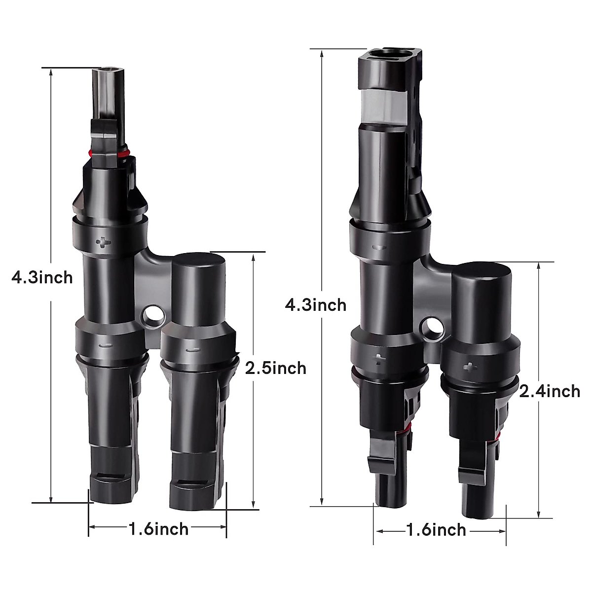Goupchn Solar Branch Connectors Y Connectors in Pair MMF+FFM 2 Pairs for Parallel Connection Between Solar Panels
