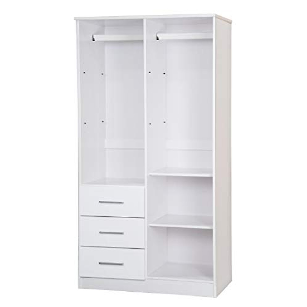 Palace Imports Metro 100% Solid Wood Wardrobe with Mirror, White