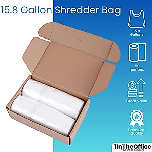 1InTheOffice Shredder Bags 15.8 Gallon, Paper Shredder Waste Bags 15.8 Gal, 100/Box