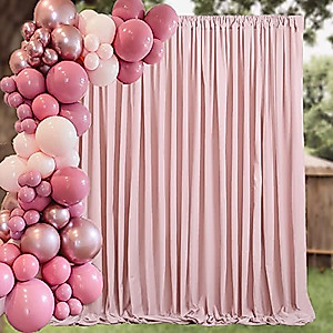 Pink Backdrop Curtains 2 Panels 5ft x 10ft Backdrops Curtains for Parties Mother`s Day Valentines 10ft x 10ft