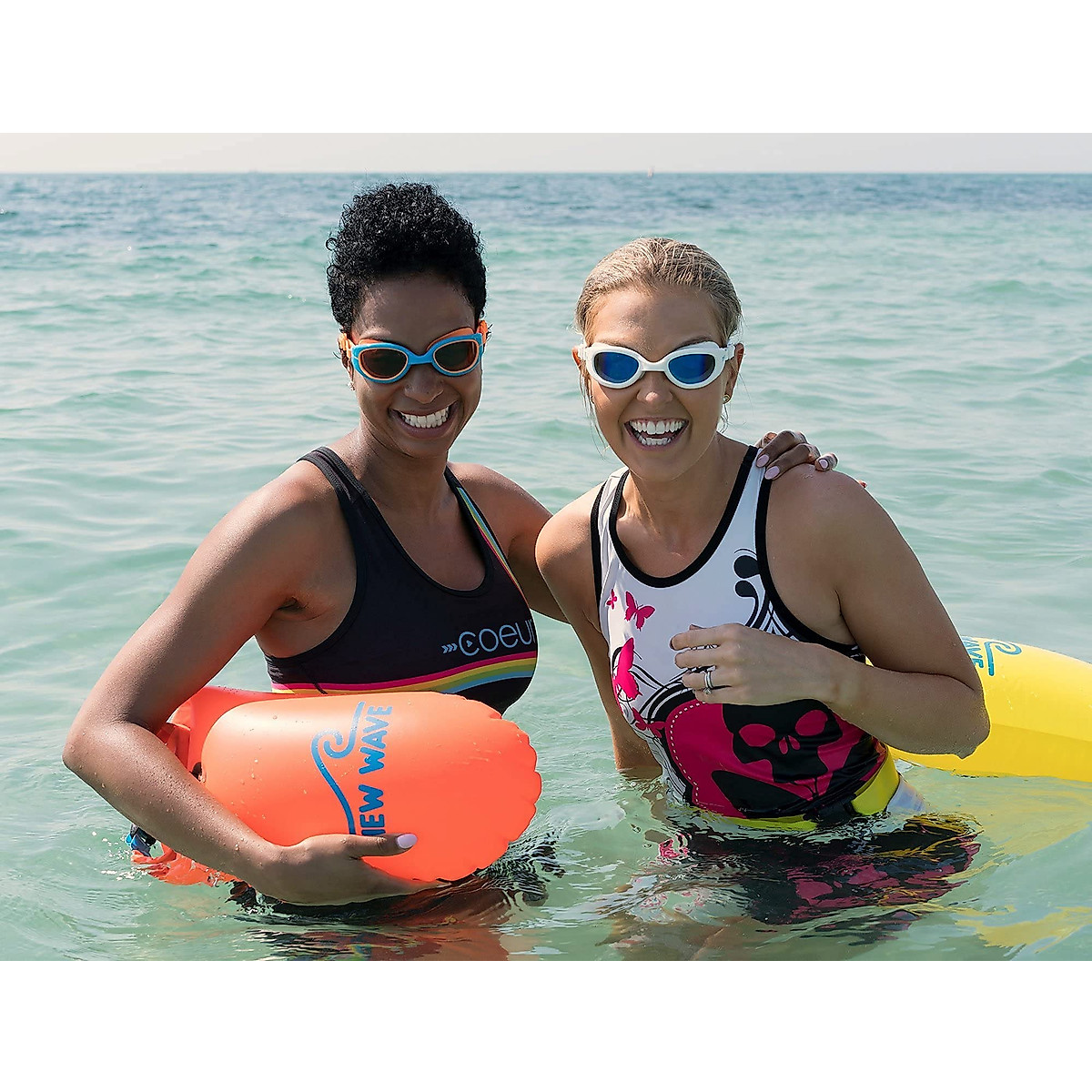 New Wave Swim Buoy (PVC 15 Liter Orange and Phone Pouch Bundle