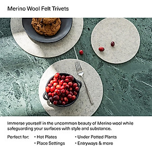 Graf Lantz - Trivets for Hot Dishes - Heat Resistant 100% Merino Wool - Hot Pads for Kitchen, Countertops, Tables, Sizzling Dishes, Pots &amp; Pans - Home Decor, Kitchen Accessories - 8&quot;, Charcoal