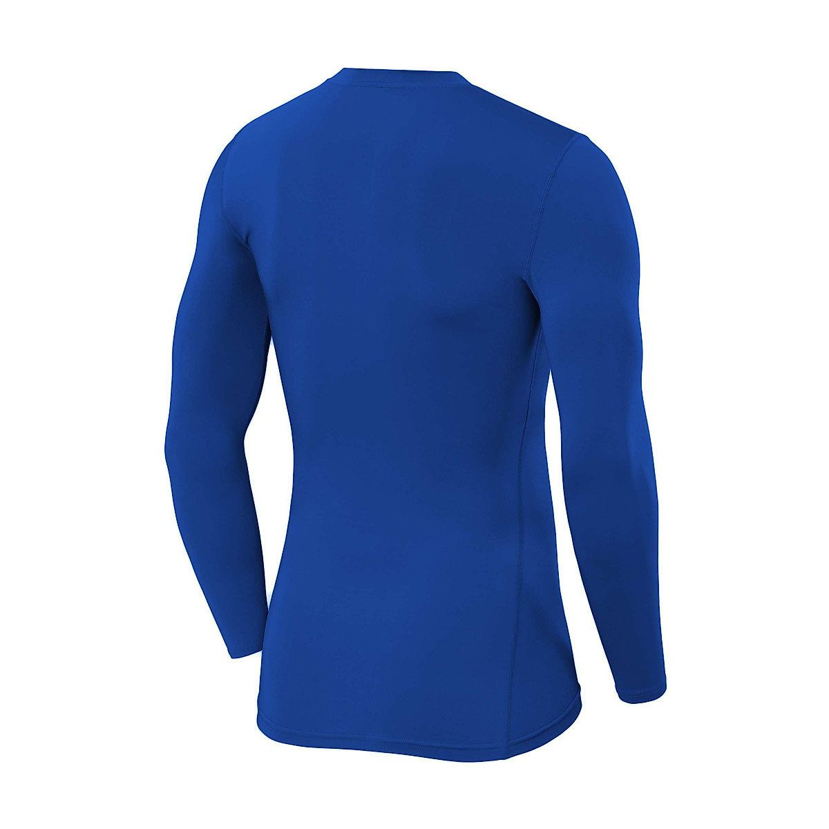 Men's Compression Shirts Long Sleeve Athletic Workout Top, Rash Guard Base Layer Sports Undershirt - Crew Neck - Dazzling Blue, Medium