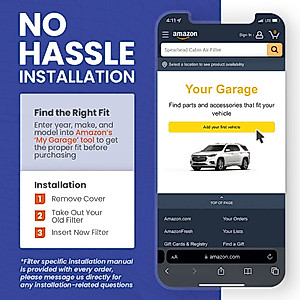 Spearhead Odor Defense Breathe Easy AC & Heater Cabin Filter | Fits Various 2016-24 Toyota/Lexus/Subaru Like OEM | Up to 25% Longer Lasting w/Activated Carbon (BE-157)