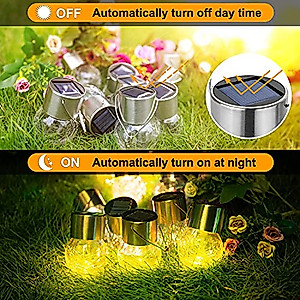 GZKPL Outdoor Solar Light, Waterproof Hanging Lantern Decorative Garden Lights with Cracked Glass & Hook for Patio, Tree, Yard, Camper, Lawn, Pool, Christmas Decor (Warm White)