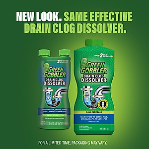 Green Gobbler Drain Clog Dissolver, Drain Opener-Cleaner ,Toilet Clog Remover, 31 oz