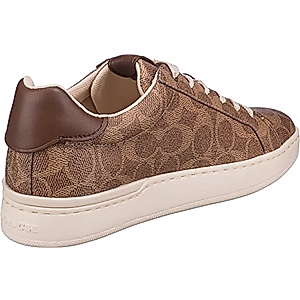 COACH Lowline Low Top for Women - Cushioned Insole, Supportive and Stable Lightweight Casual Sneakers Tan PVC 8.5 B - Medium