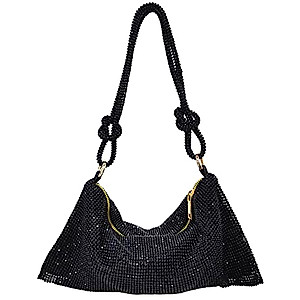 Rhinestone Hobo Bag for Women Chic Evening Handbag Shiny Purse for Travel Vacation 2023