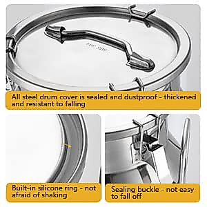 3.16Gallon Stainless Steel Milk Can Ice Bucket Wine Bucket,Water Jug Liquid Storage Pail,Commercial Fermentation Barrel,Canisters for Kitchen