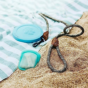 Stasher Reusable Silicone Storage Bag, Food Storage Container, Microwave and Dishwasher Safe, Leak-free, Pocket 2-Pack, Clear + Aqua