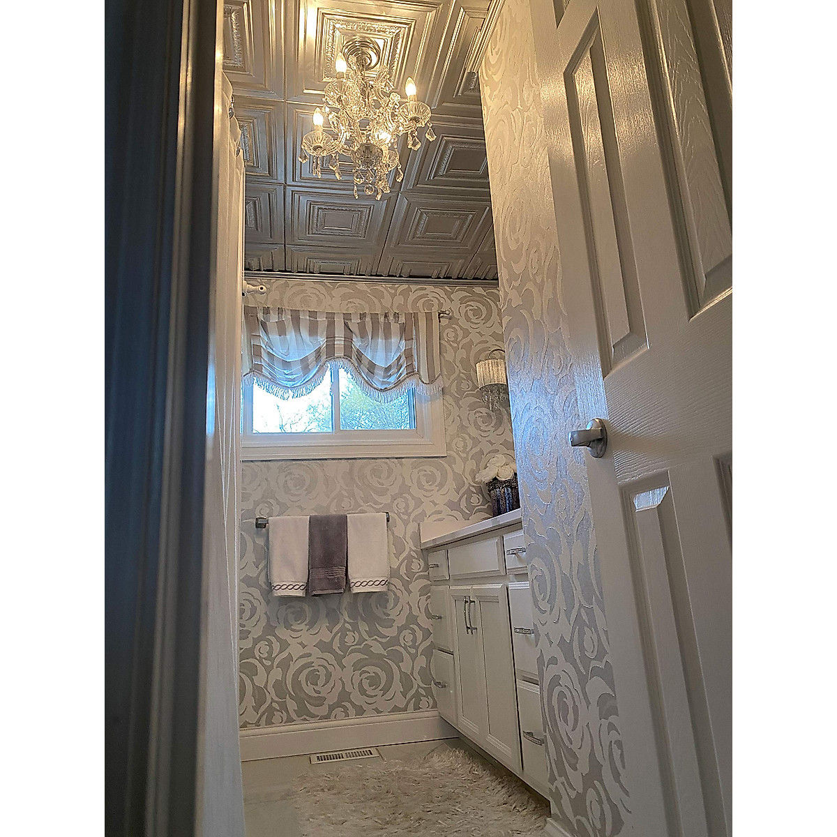 A La Maison Ceilings R31 Chestnut Grove Foam Glue-up Ceiling Tile (128 sq. ft./Case), Pack of 48, Plain White