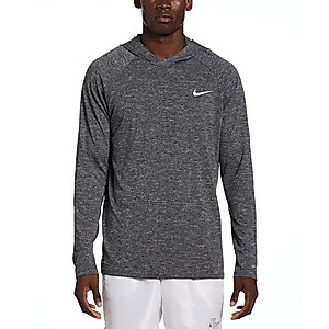 Nike Swim Men's Heather Long Sleeve Hooded Hydroguard Black Medium/Black
