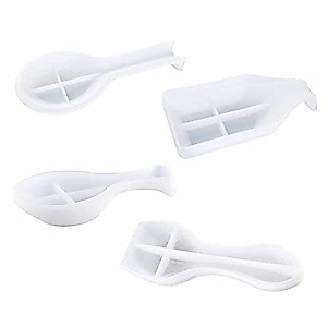 Yalulu 4Pcs Spoon Fork Holder Pad Epoxy Resin Mold, Spatula Rack Kitchen Utensil Tray Silicone Mould, Kitchen Tableware Holder Resin Mould