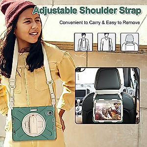 BATYUE iPad Mini 6 Case 8.3” 2021 with Pencil Holder [360 Rotating Hand Strap] & Stand, Drop-Proof Kids Case for iPad Mini 6th Gen 8.3'' inch (Emerald Green)