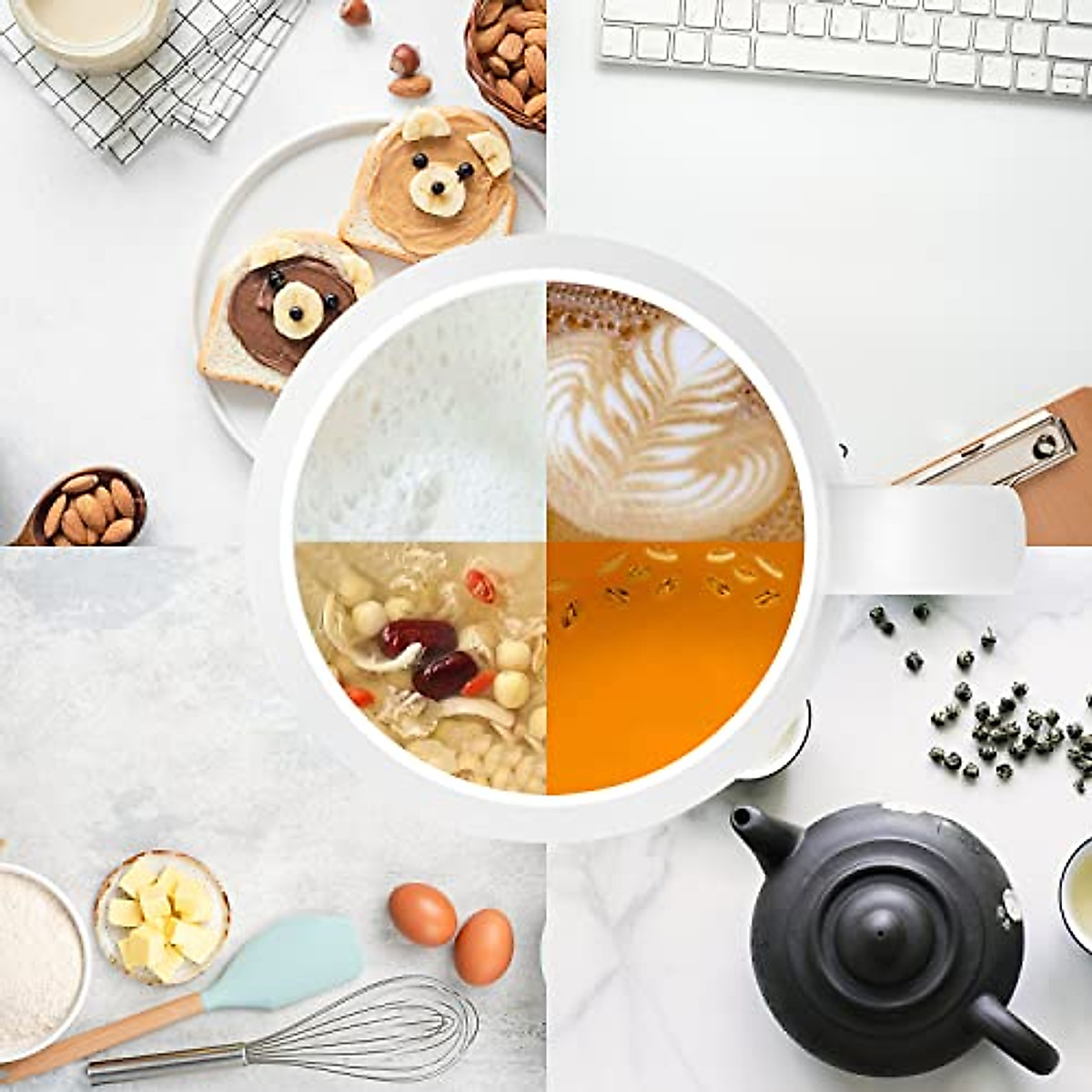 APEKX Auto On/Off Gravity-Induction Coffee Mug with Intelligent Temperature Control 113°F/45°C Cup Warmer Self-Heating with Wireless Charging Function Gifts for Home Office (Mug Included) White