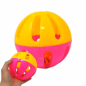 Bonka Bird Toys 2008 Huge 5" Plastic Ball Parrot Foraging Foot Talon Macaws Cockatoos Cats Small Dogs DIY Infant Baby Cages Cockatoo