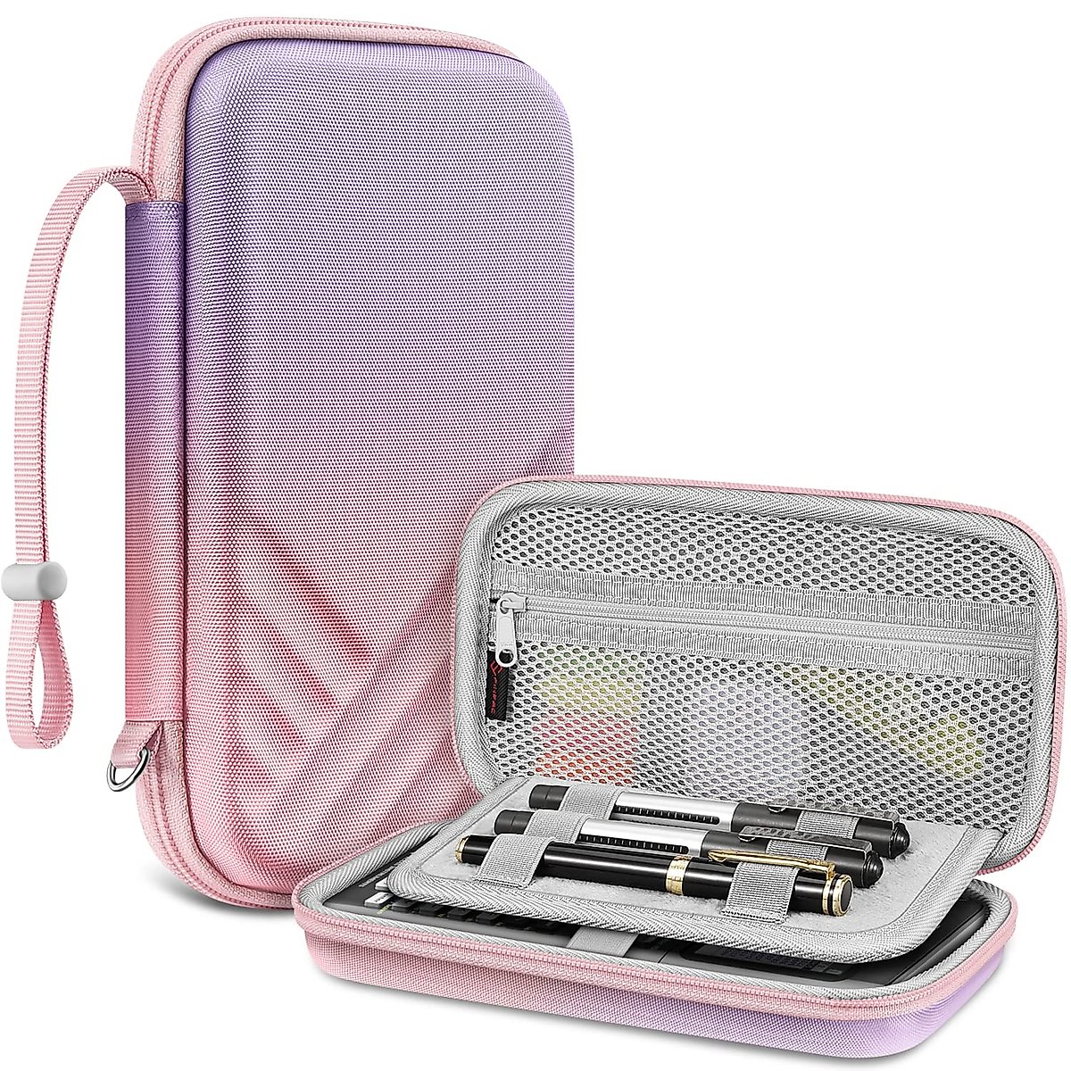 Fintie Graphing Calculator Carrying Case for Texas Instruments TI-Nspire CX II CAS/Tl-Nspire-CX-ll, TI-84 Plus CE/TI-84 Plus Color Graphing Calculators - with Mesh Pockets, Pen Slots (Pink)