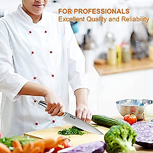 Fashionwu 5pcs Kitchen Knife Set, Stainless Steel Chef Knife Set, Kitchen Knives Set with Transparent Cover, Non-Slip Handle, Santoku Knife, Serrated Bread Knife, Kitchen Cooking Set with Gift Box