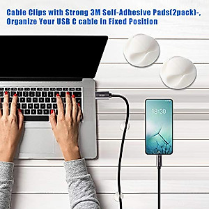 RUJOI Long USB C Cable 15FT with 100W Capacity, USB C to USC C 2.0 Cable Long 15 Feet Fast Charge Phone Cable 5A and 480Mps Data Speed, Cable Clip Included