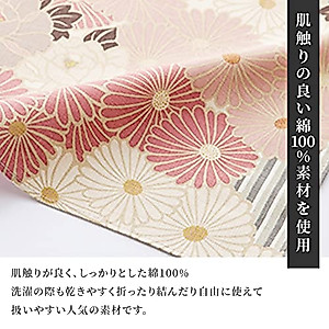 NOREN Furoshiki Wrapping Cloth Small 19.7 inches (50 cm) (Retro Flower Red), Made in Japan 100% Cotton Japanese Bento Lunch Bag Japanese Bandana
