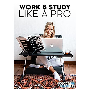 Cooper Desk PRO Adjustable Laptop Table, Bed Desk for Laptop, Desk for Bed, Lap Desk for Laptop, Adjustable Lap Desk for Bed, Portable Desk, Laptop Stand for Bed Floor Desk