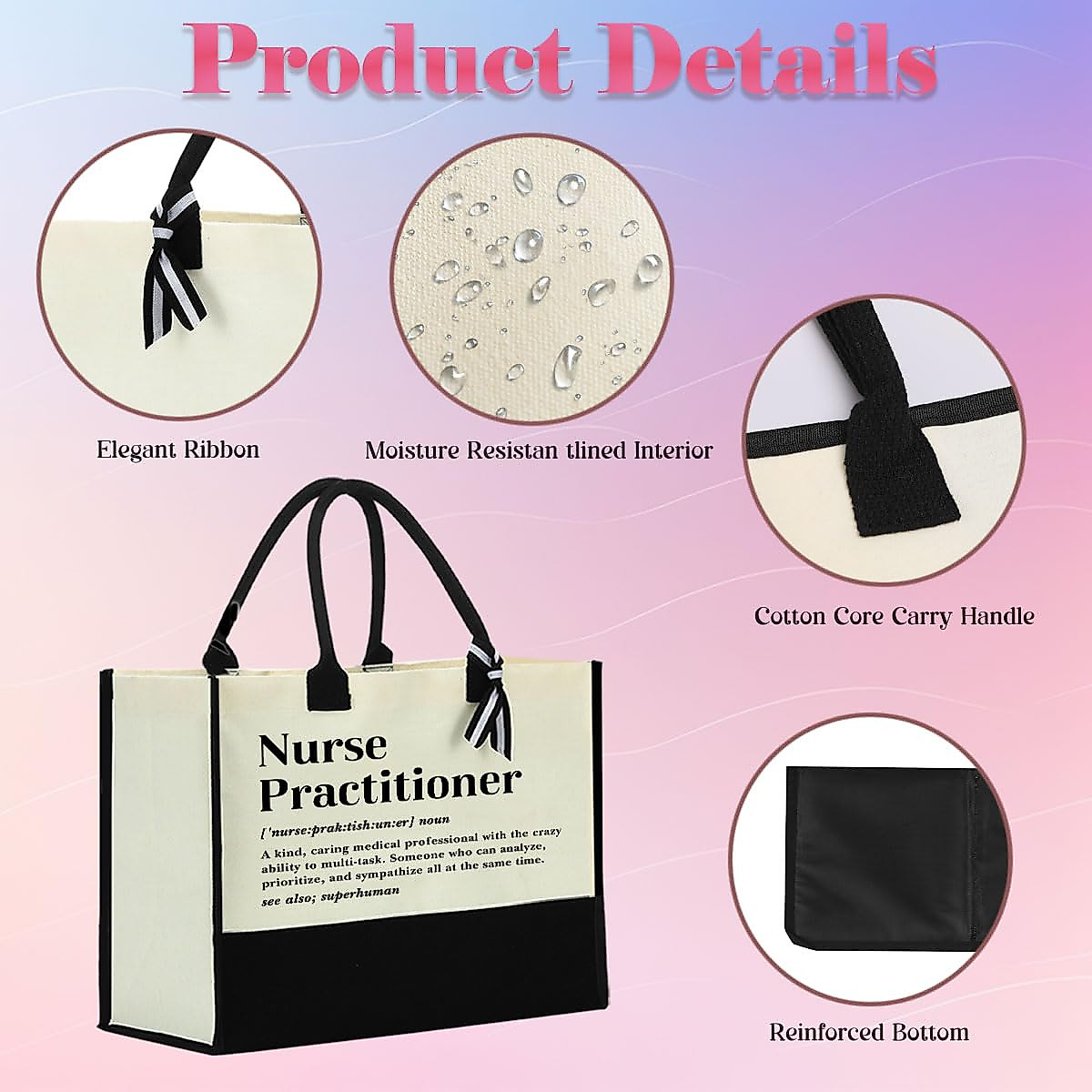 AASRR Nurse Practitioner Tote Bag - NP Week & Appreciation Gift for Female Nurses