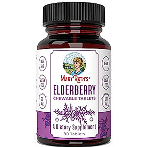Liquid Ionic Zinc & Elderberry Tablets Immunity Bundle by MaryRuth's | Organic Glycerin + Zinc Sulfate, 4oz | Elderberry + Vitamin C Chewable Tablets, 90ct | Formulated for Kids & Adults