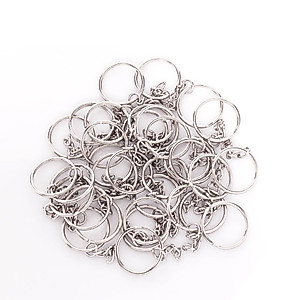 selizo 100Pcs Key Chain Ring with Chain and Tassel Pendants Bulk for Keychain Crafts Jewelry Making