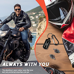 Softvox Motorcycle Ear Plugs 2 Pairs, Wind Noise Reduction & Premium Hearing Protection, 100X Reusable Earplugs for Motor, Motorbike, Motorsports, Parachuting, Touring, Racing, Riding, Shooting Black