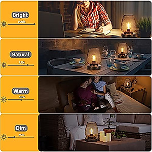 UBright Table Lamp Metal Cage LED Lantern Rechargeable with 4 Lighting Mode Cordless Lamp Decorative Light Outdoor Table Lamps for Patio Bedroom Living Room Indoors Outdoors (Bulb Included) (1 Pack)