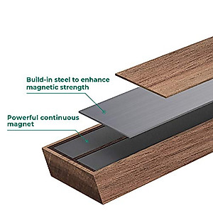 linoroso 16.5'' Magnetic Knife Holder for Wall, Powerful Acacia Wood Magnetic Knife Strip Knife Rack for Kitchen Knives & Tools