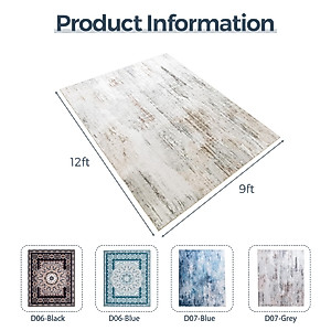 MAXYOYO 9x12 Area Rug for Living Room Bedroom, Non Slip Backing Stain Resistant Large Indoor Carpet for Indoor Office Dining Room, Abstract Home Deco Non-Shedding, Machine Washable