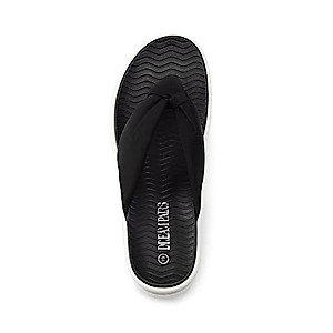 DREAM PAIRS Women Black Platform Flip Flops for Women Soft Thong Sandals Summer Casual Lightweight Comfortable Flat Slippers Walking Shopping Gathering Vacation Shoes Size 8 SDFF2330W