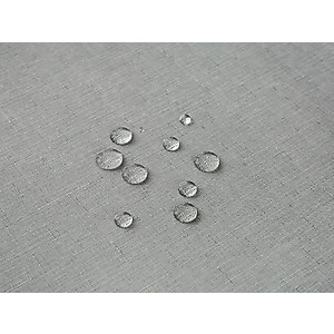 EHouseHome Faux Linen Tablecloth with Lace Trim - Waterproof/Spill Proof/Stain Resistant/Wrinkle Free/Oil Proof - for Banquet, Parties,Dinner,Kitchen,Wedding,Holiday,Silver Grey Square 70X70Inch