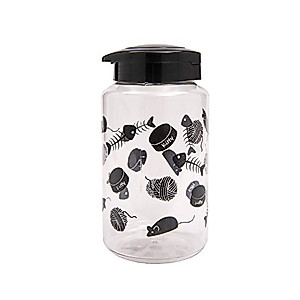Lixit Food and Treat Storage Jars for Dogs, Cats, Small Animals and Birds (128oz, Cats - Black)