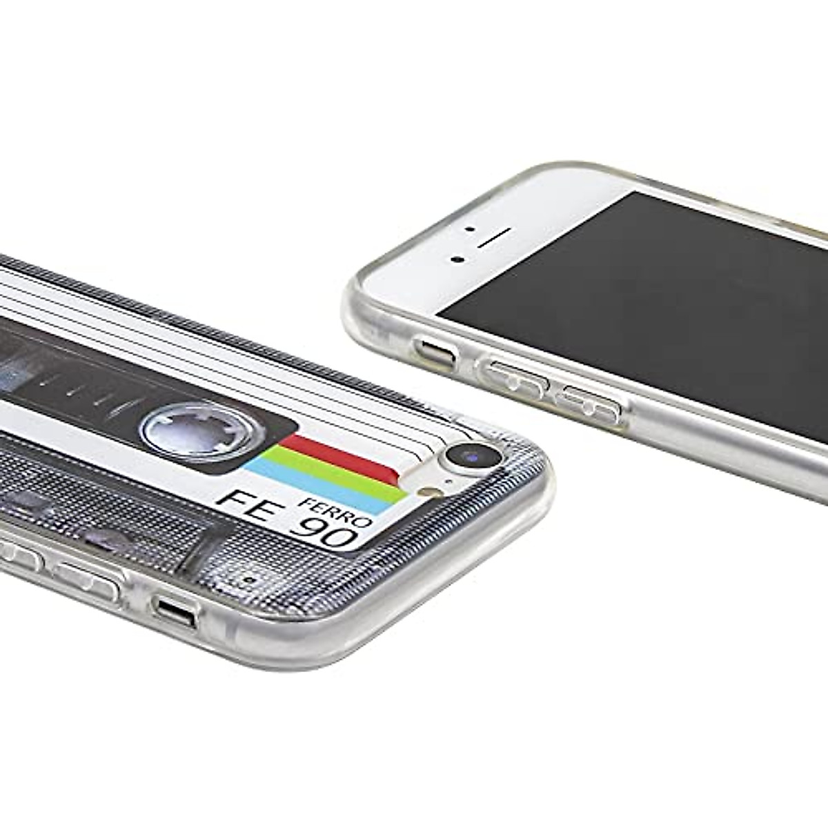 STINFIZTOL Retro Tape Cassette 80s Type Soft Back Cover Phone Case Compatible with iPhone 7 iPhone 8 iPhone SE 2020/2022