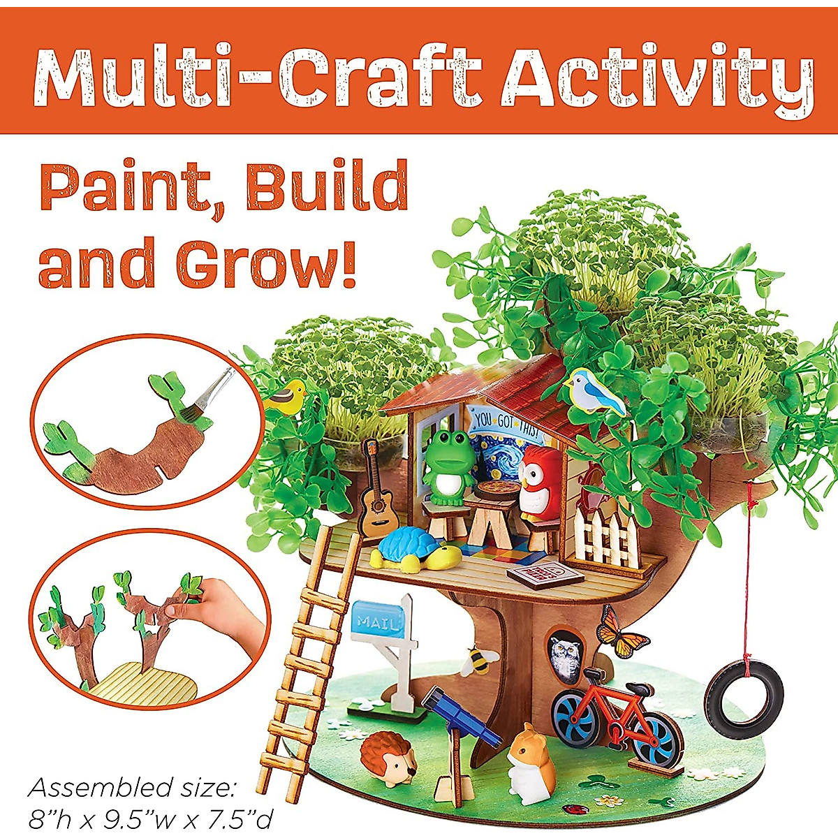 Creativity for Kids Build and Grow Tree House Craft Kit - Treehouse Playset Toy for Boys and Girls, Classic Toys for Kids
