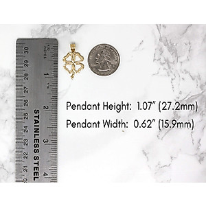 CaliRoseJewelry 10k Lucky Charm Four Leaf Clover Shamrock Irish Pendant in Yellow Gold